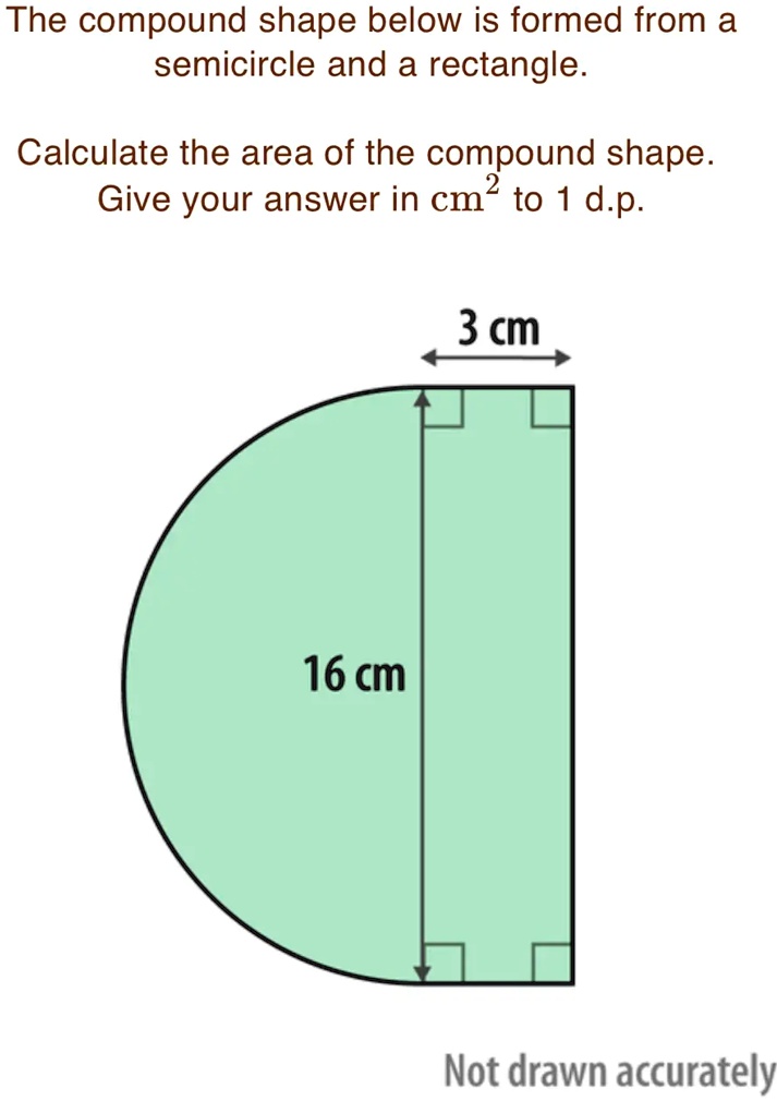 The compound shape below is formed from a semicircle and a rectangle ...