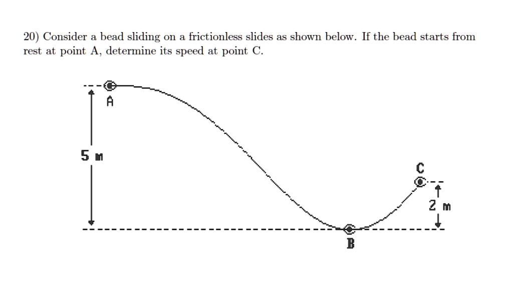 SOLVED: 20) Consider bead sliding on frictionless slides as shown below ... SOLVED: 20) Consider bead sliding on frictionless slides as shown below ...