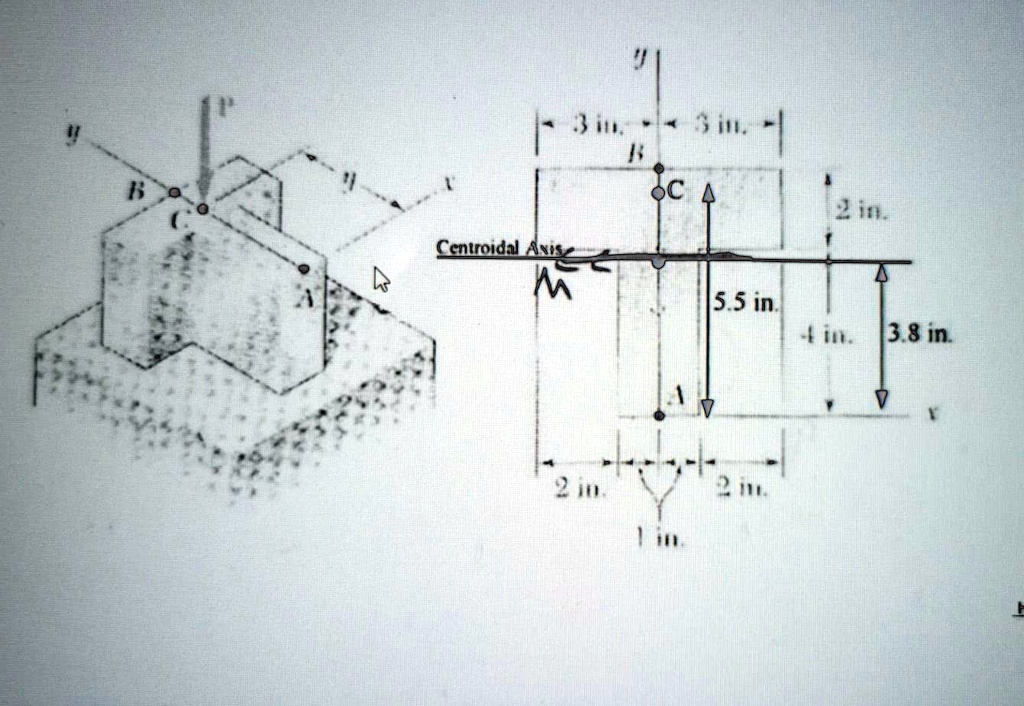 SOLVED: A vertical force P of magnitude 15 kips is applied at point C ...