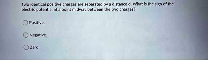 SOLVED: Two identical positive charges are separated by a distance d ...