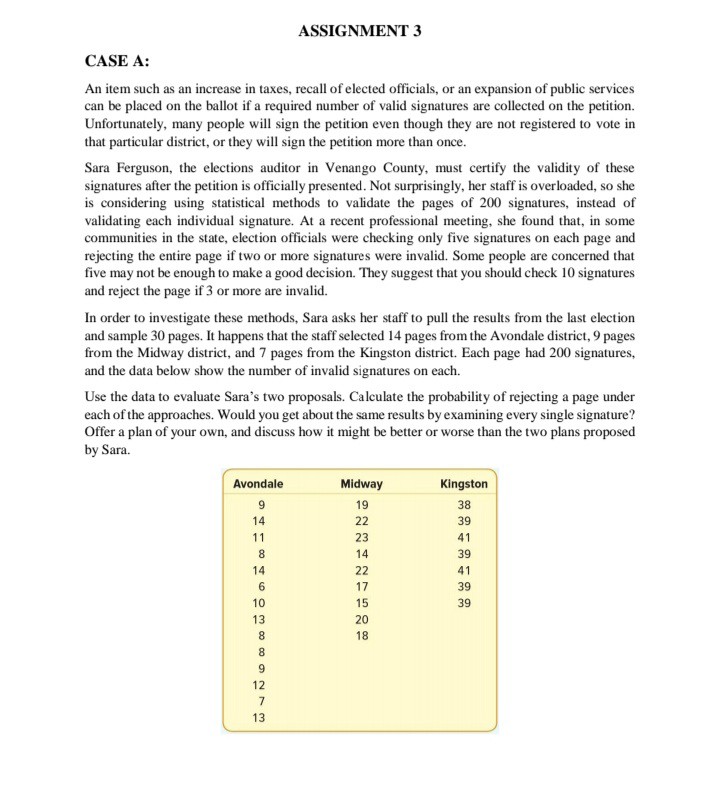 SOLVED: ASSIGNMENT 3 CASE A: An item such as an increase in taxes ...