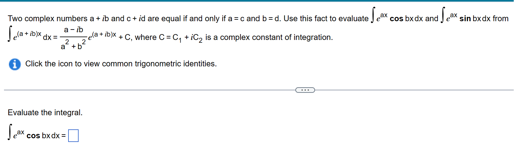 Two complex numbers a+i b and c+i d are equal if and only if a=c and b ...