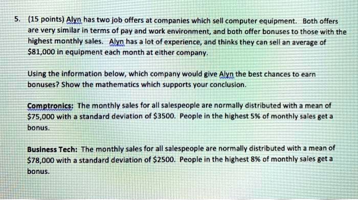 15 Points Alyn Has Two Job Offers At Companies Whic SolvedLib 15-points-alyn-has-two-job-offers-at-companies-whic-solvedlib