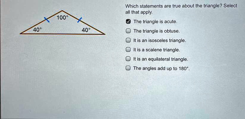 which statements are true about the triangle select all that apply which statements are true ...