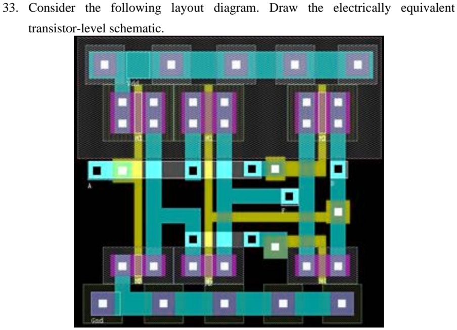 Solved 33 Consider The Following Layout Diagram Draw The Electrically Equivalent Transistor