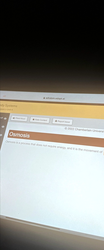 SOLVED: A.A adtalem.edapt.ai Physiology Systems Unit 4 i) Read Aloud Rate Content Report Issue ...