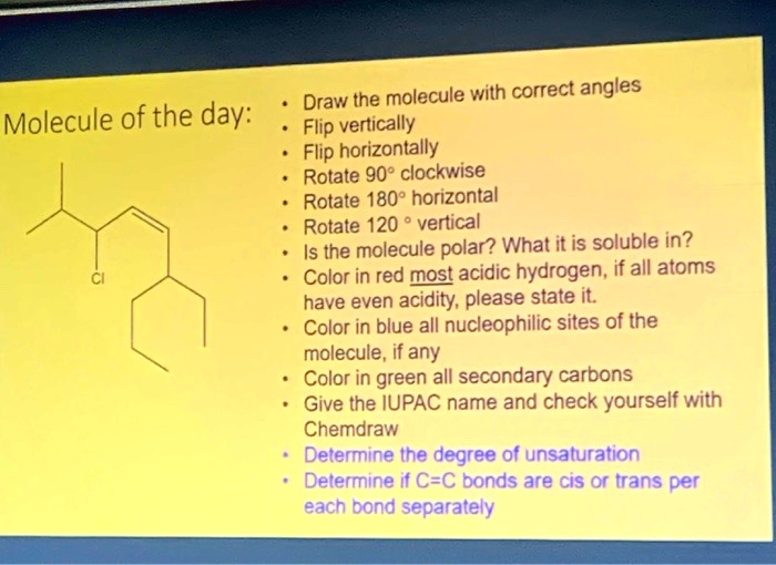 draw the molecule with correct angles molecule of the day flip ...