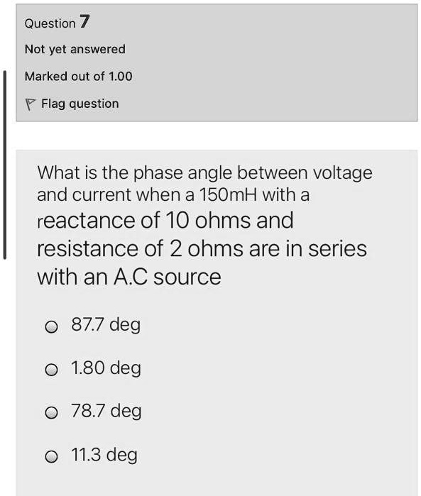 SOLVED: Question 7 Not yet answered Marked out of 1.00 Flag question ...