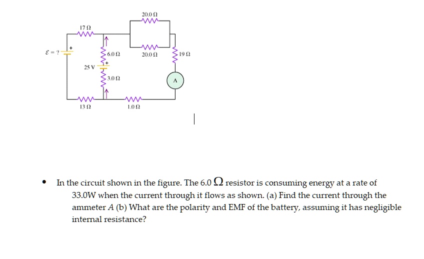 603 Z.0n J00 1042 In the circuit shown in the figure: The 6.0 Î© resistor is consuming energy at ...