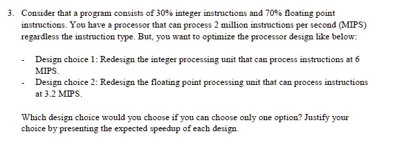 Solved Computer Architecture 3 Consider That A Program Consists Of 30 0683