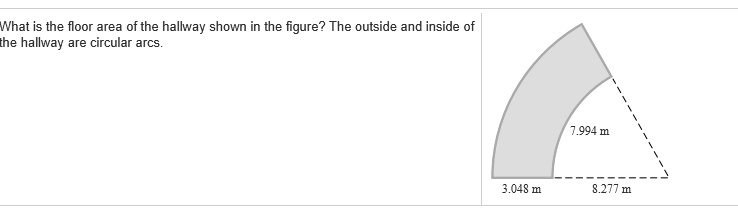 SOLVED: What is the floor area of the hallway shown in the figure? The ...