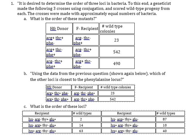 It is desired to determine the order of three loci in...