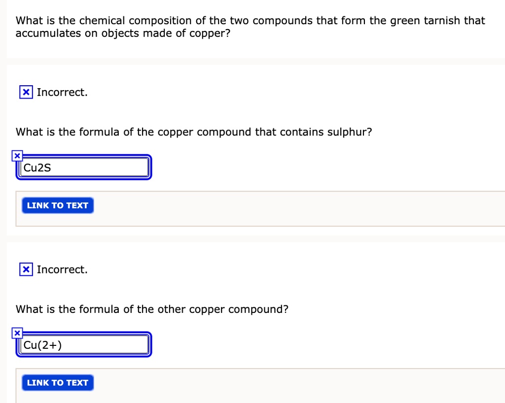 SOLVED: What is the chemical composition of the two compounds that form ...