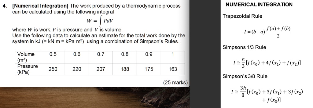numerical integration the work produced by a thermodynamic process can ...