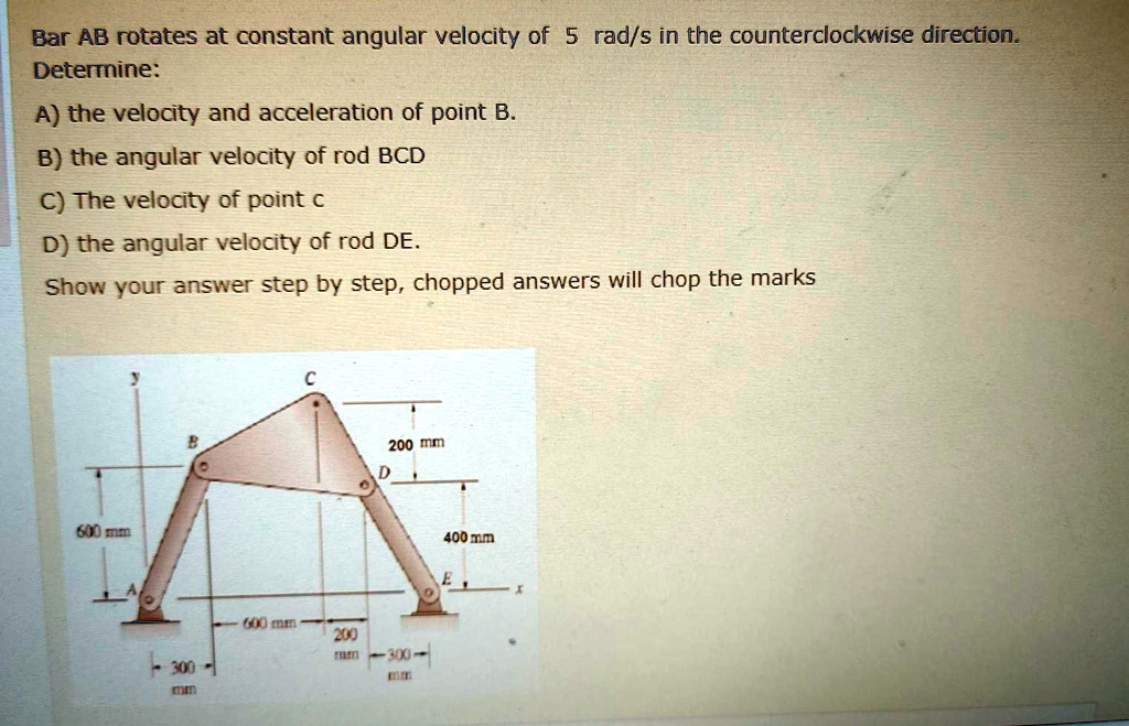 Solved Bar Ab Rotates At A Constant Angular Velocity Of Rads In The Counterclockwise Direction