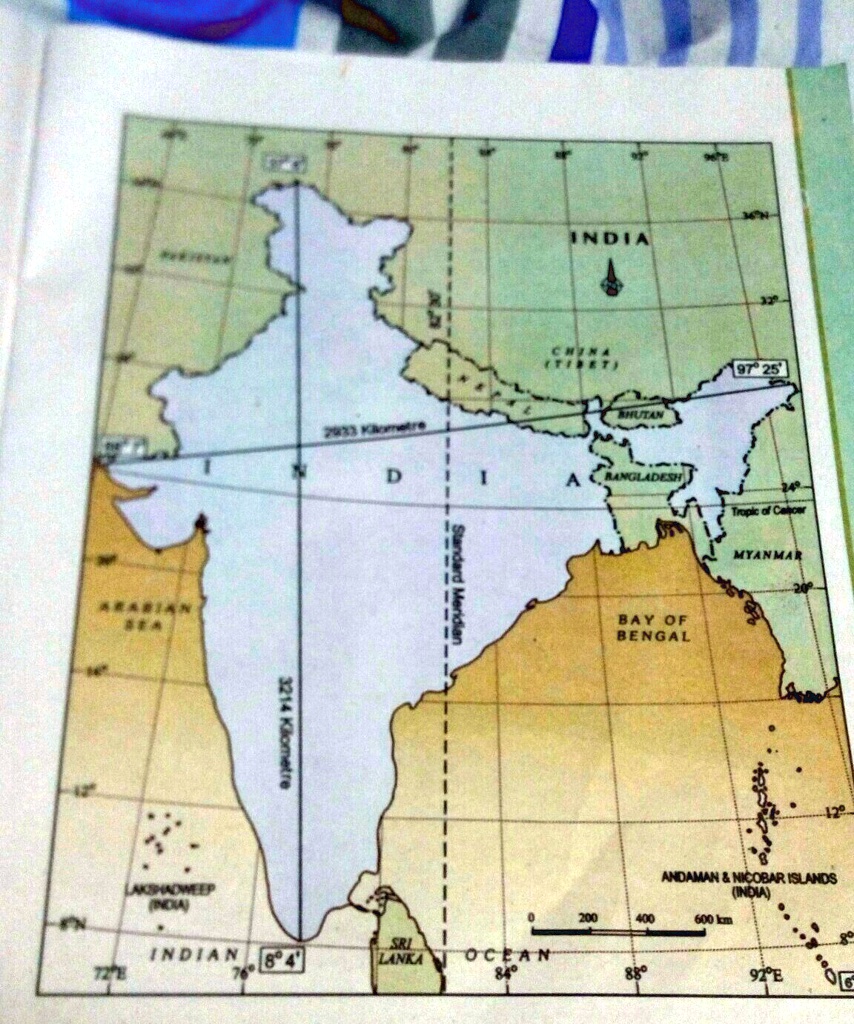 SOLVED: See on the map, India is 8 degrees 4 minutes south as I can see ...