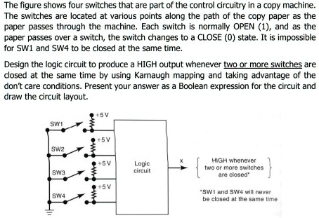 SOLVED: The figure shows four switches that are part of the control ...