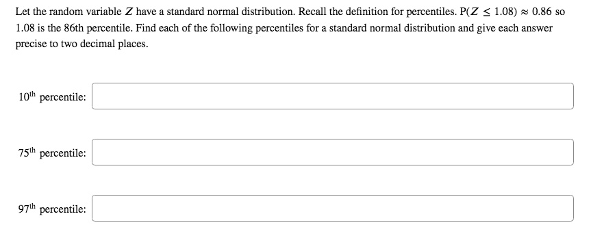 Solved Lct Thc Random Variablc Z Havc Standard Normal Distribution Rccall The Dcfinition For