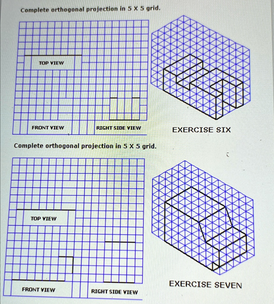 Complete orthogonal projection in 5x5 grid. Complete orthogonal ...