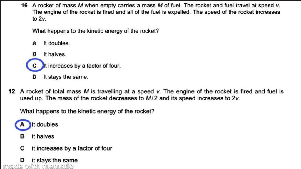 16 A rocket of mass M when empty carries a mass M of fuel. The rocket ...