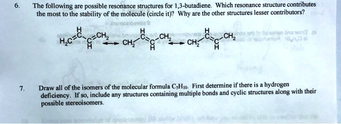 6. The following are possible resonance structures for 1,3-butadiene. Which resonance structure ...