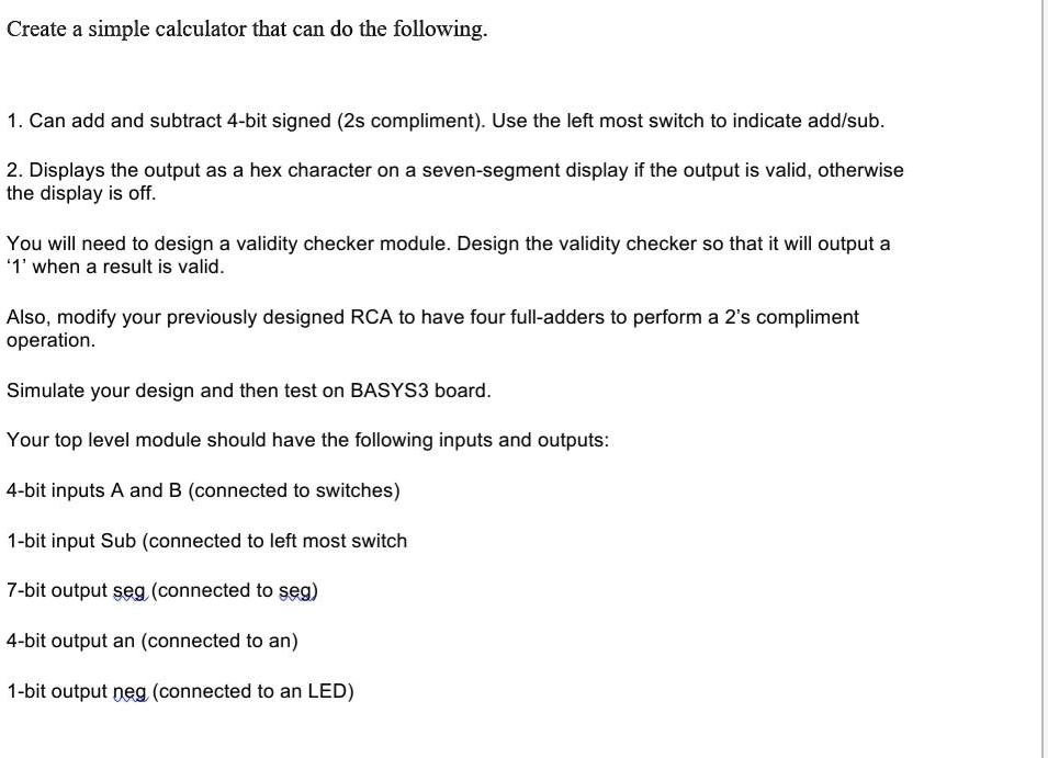 Solved Use Systemverilog In Vivado Please Make Sure Answers Are Correct Thanks Create A