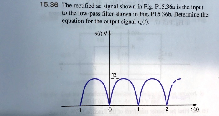 SOLVED: 15.36 The rectified AC signal shown in Fig.P15.36a is the input ...