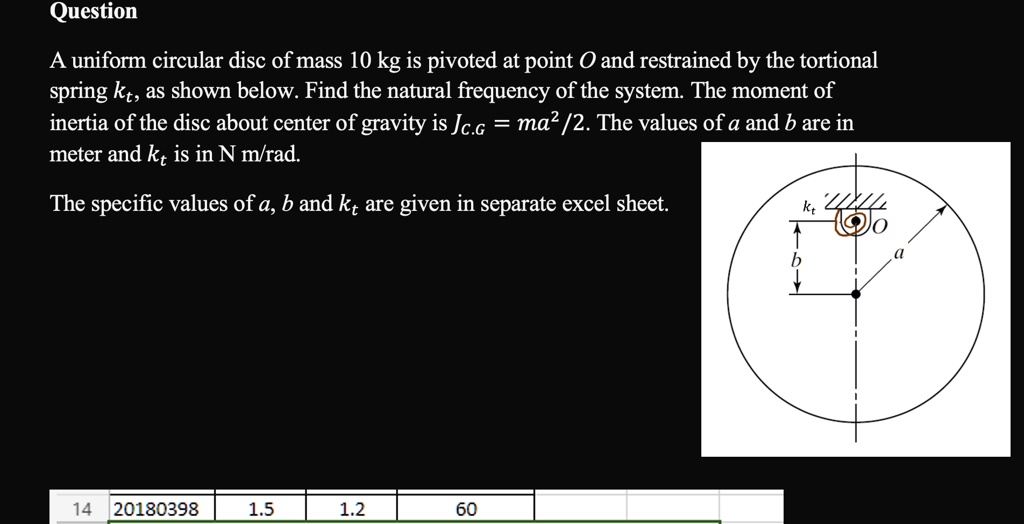 SOLVED: A uniform circular disc of mass 10 kg is pivoted at point O and ...