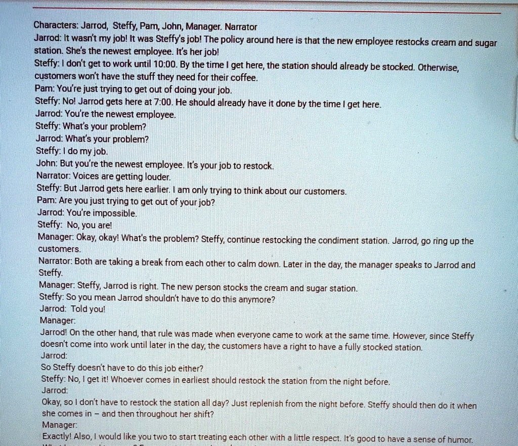 what was the real problem at the coffee shop characters jarrod steffy ...