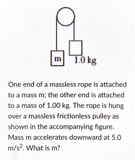 3 840 one end of a massless rope is attached to a mass m the other end ...