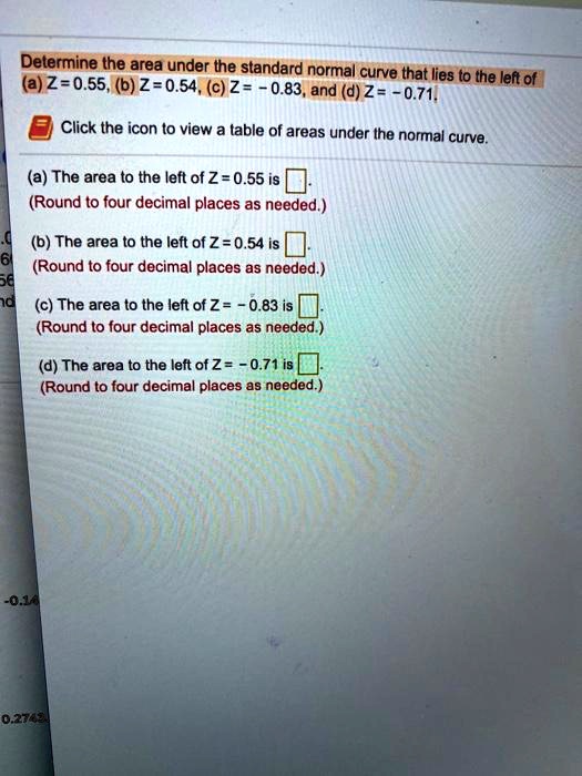 determine the area under the standard normal curve that lies to the a ...