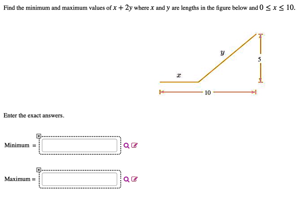 SOLVED: Find the minimum and maximum values of x + Zy where X and Y are ...