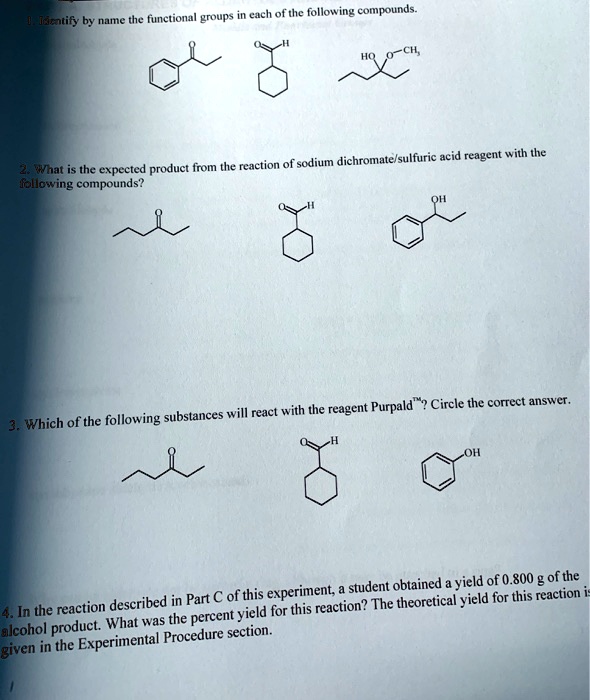 eroups each ofthe following compounds tkntify by name the functional ...