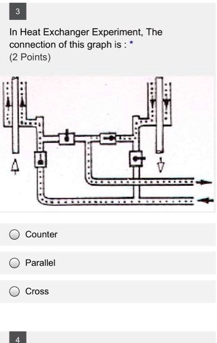 3 In Heat Exchanger Experiment, The connection of this graph is : * (2 ...