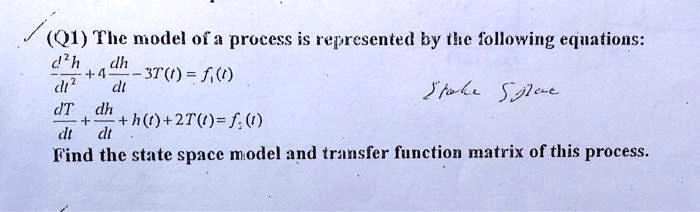 SOLVED: The model of a process is represented by the following ...