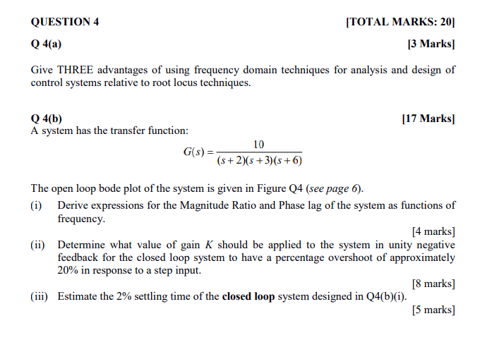 SOLVED: QUESTION 4 Q 4(a) [TOTAL MARKS: 20] [3 Marks] Give THREE advantages of using frequency ...