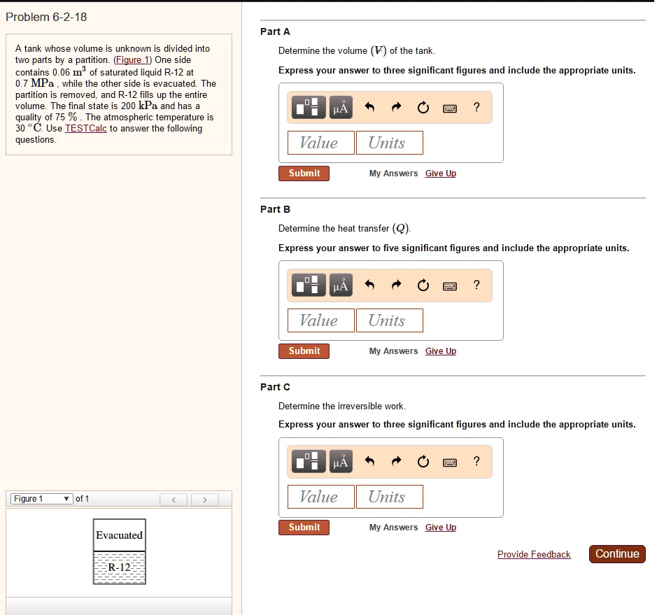 SOLVED: A tank whose volume is unknown is divided into two parts by a ...
