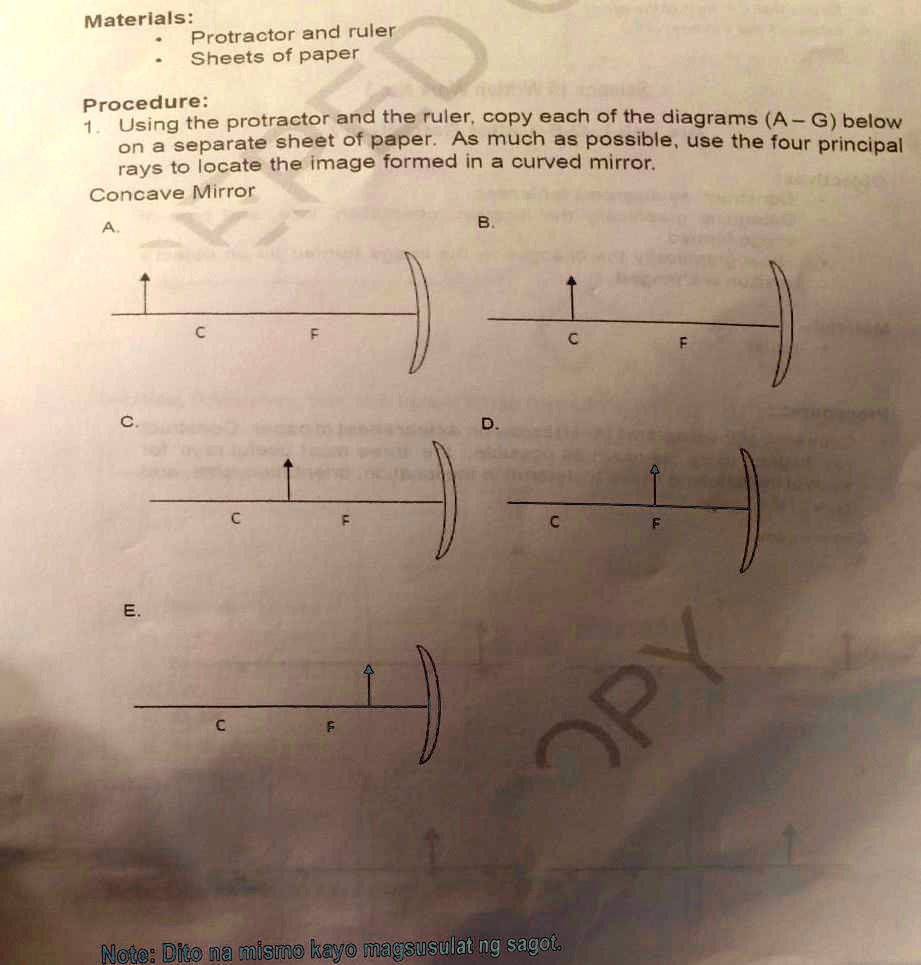 Materials: Protractor and ruler Sheets of paper Procedure: 1. Using the protractor and the ruler ...