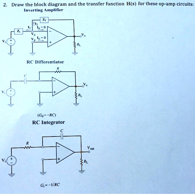 Solved 2 Draw The Block Diagram And The Transfer Function H S For