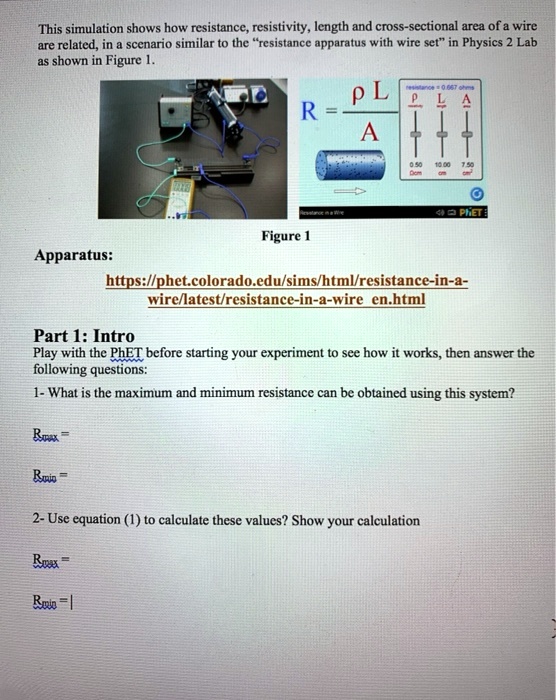 SOLVED: This simulation shows how resistance, resistivity, length, and ...