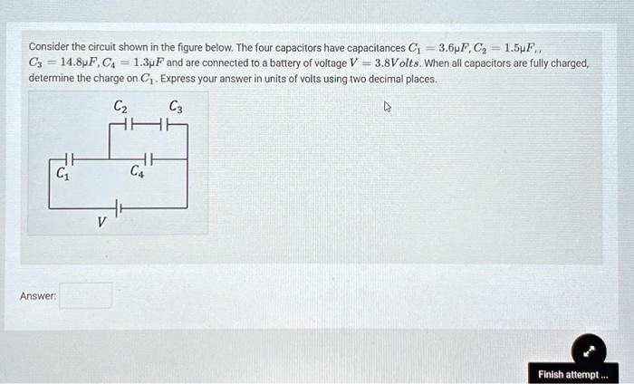 Consider the circuit shown in the figure below. The four capacitors ...