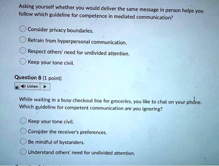 Asking yourself whether you would deliver the same message in person ...