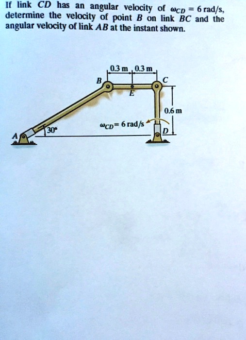 Solved Solve Using Vector Scalar Method If Link Cd Has An Angular 5757