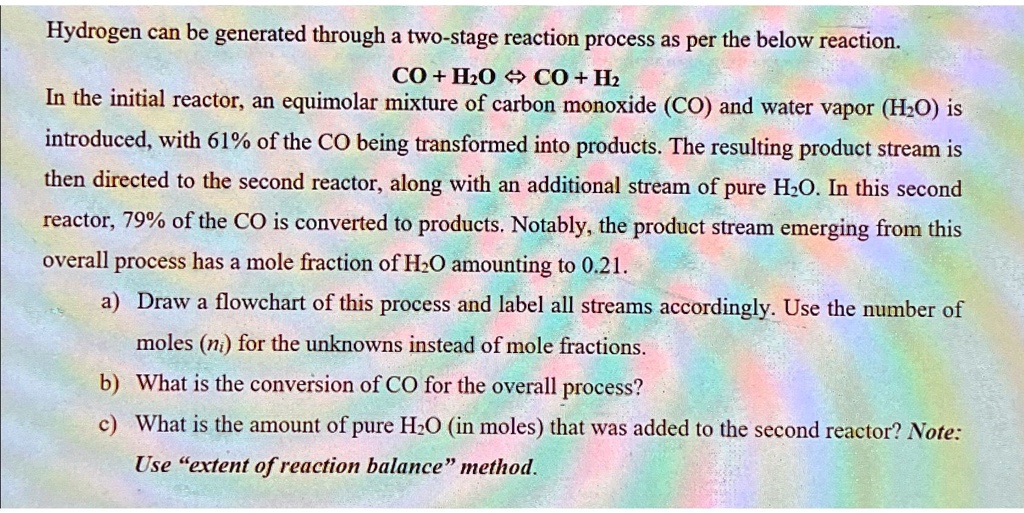 SOLVED: Hydrogen can be generated through a two-stage reaction process ...