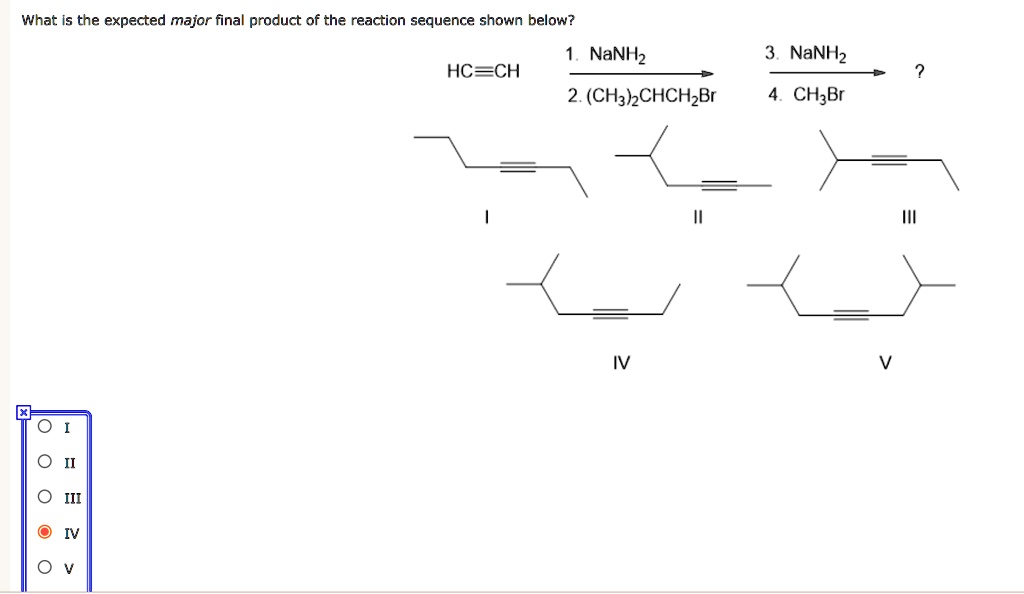 SOLVED: What is the expected major final product of the reaction ...