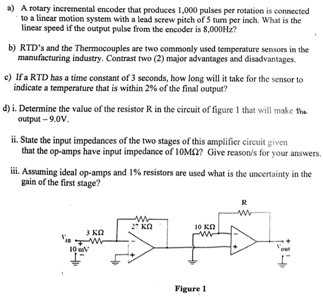 SOLVED: a. A rotary incremental encoder that produces 1,000 pulses per rotation is connected to ...