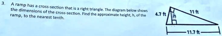SOLVED: The ramp has a cross-section that is the dimensions of a right ...