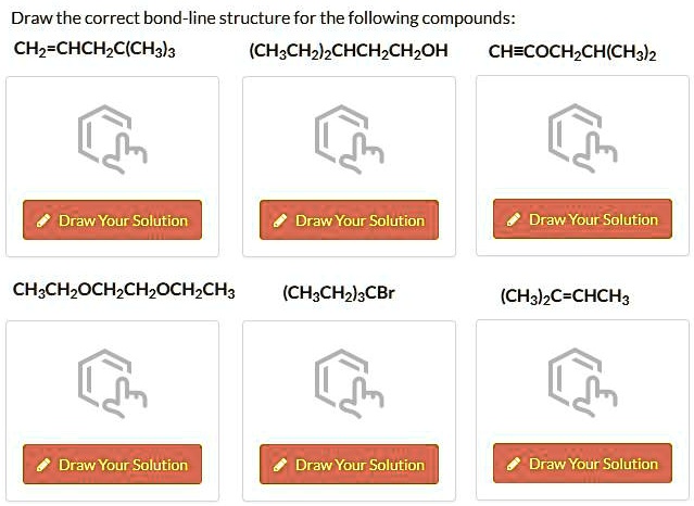 SOLVED: Draw the correct bond-line structure for the following compounds: CH=CHCHC(CH3)3 (CHCH ...