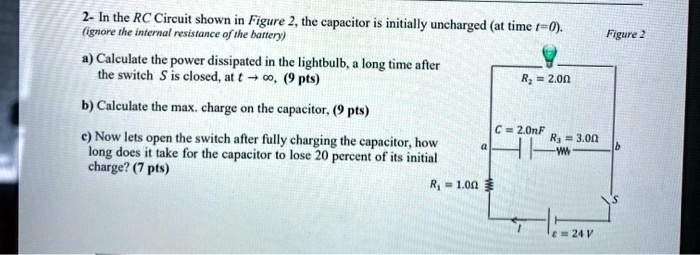SOLVED: In the RC Circuit shown in Figure 2, the capacitor is initially uncharged at time ...