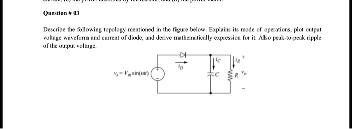SOLVED: Ouestion#03 Describe the following topology mentioned in the ... SOLVED: Ouestion#03 Describe the following topology mentioned in the ...